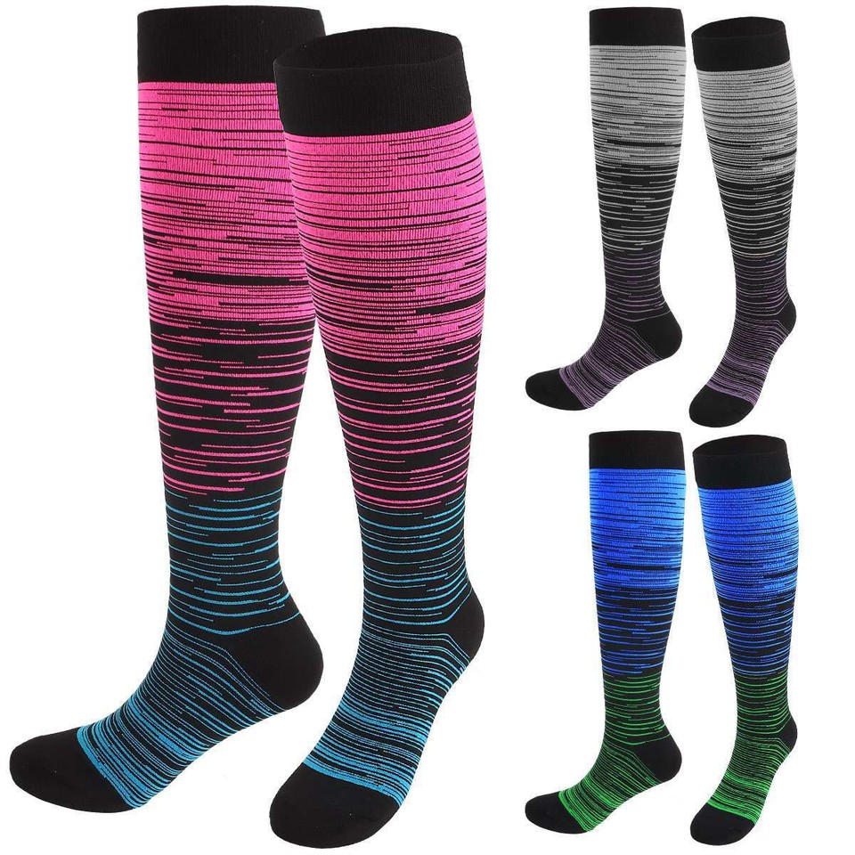 1/2Pairs 30-40 mmhg Plus Size Compression Socks for Men and Women Wide ...
