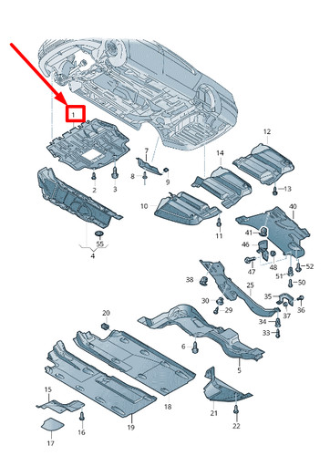 NEW VW PASSAT B6 3C2 FRONT BUMPER UNDERBODY COVER 3C0825235M ORIGINAL ...