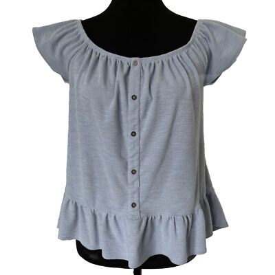 MM My Michelle Baby Blue Blouse With Button Accents Size Medium | eBay