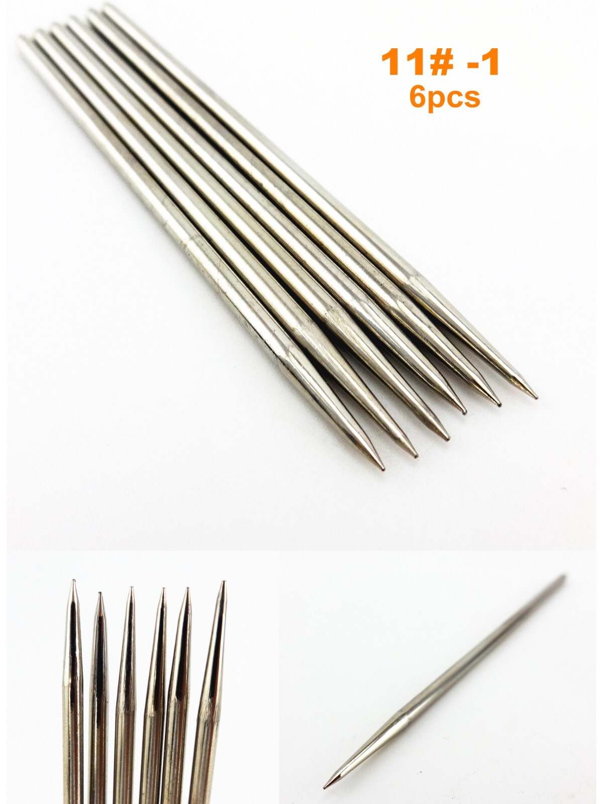 6pc 11#-1 Leather Craft Shoemaker Cobbler Sewing Stitching Round Awl ...