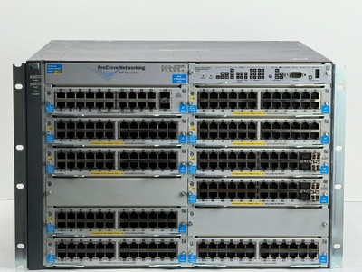 HP ProCurve E5412 zl Switch, 4 x PSU, 5 x 24p Gig-T J8702A, 2x J8705A ...
