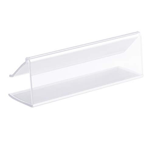 25 Pack Clear Plastic Shelf Label Holder with Insert Paper Labels for ...