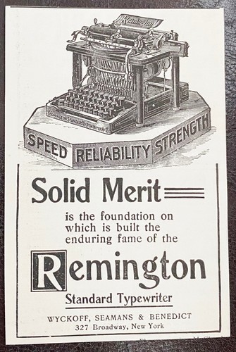 Antique Model No. 6 Solid Merit REMINGTON Standard Typewriter Vtg 1899 ...