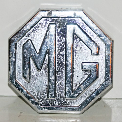 BADGE EMBLEM INSIGNIA HOOD CREST MG MGA MGB MGBGT MORRIS GARAGE SILVER ...