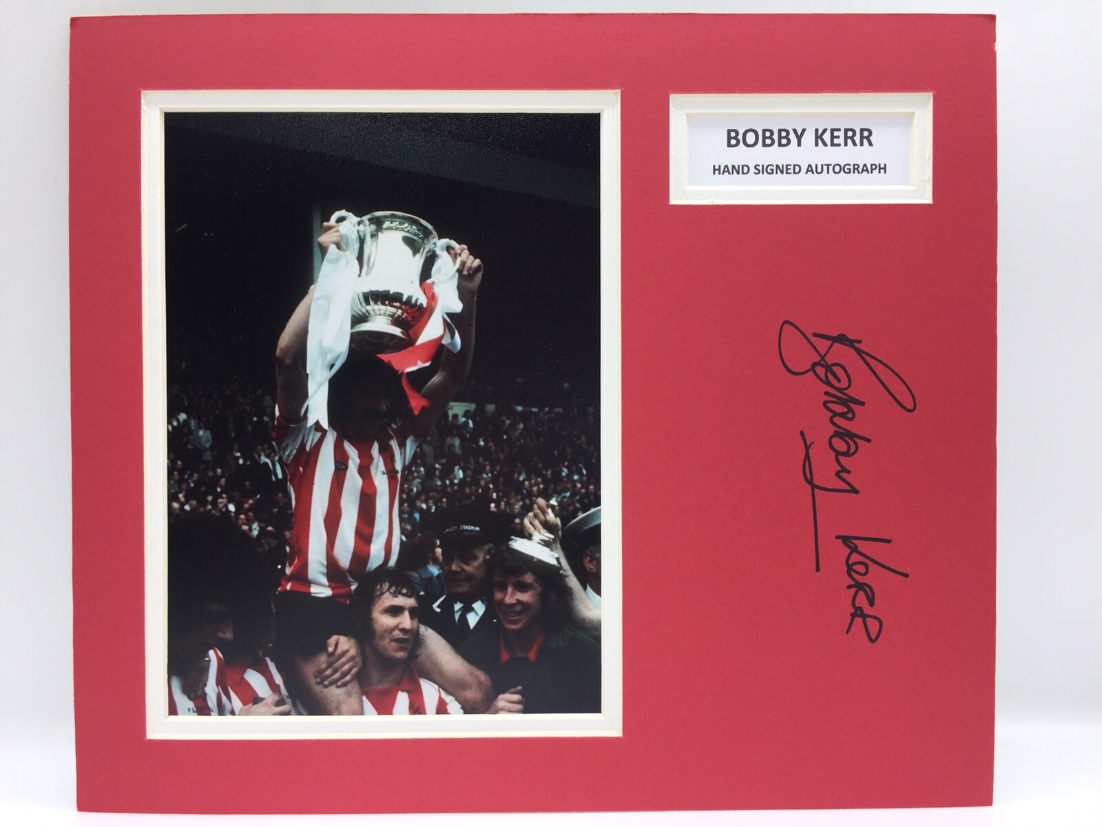 RARE Bobby Kerr Sunderland 1973 FA Cup Signed Photo Display + COA ...