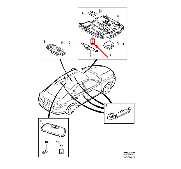 Volvo 39806289 Genuine OEM Factory Original Map Lamp ASSY for sale ...