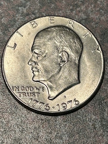 1776-1976 (D) Eisenhower Liberty Bell Moon One Dollar US Bicentennial ...