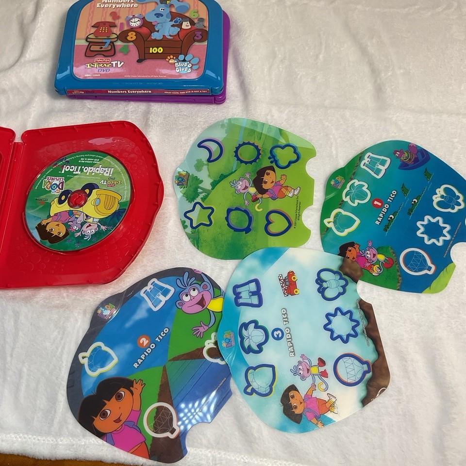Vintage Fisher Price InteracTV 4 Interactive TV Games Dora, Barney ...