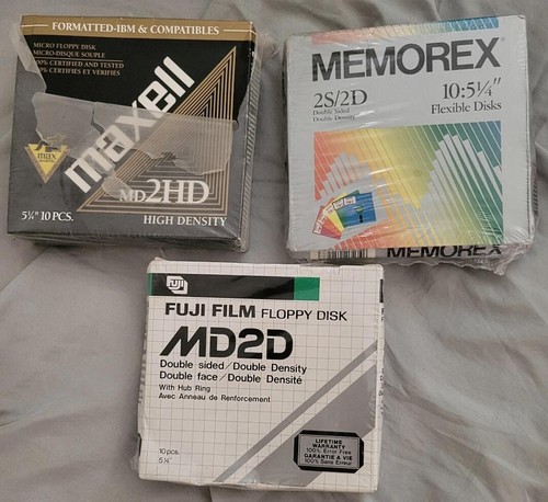 30 5.25" Floppy Disk Lot Maxell Fuji Memorex -Unused NOS vintage ...