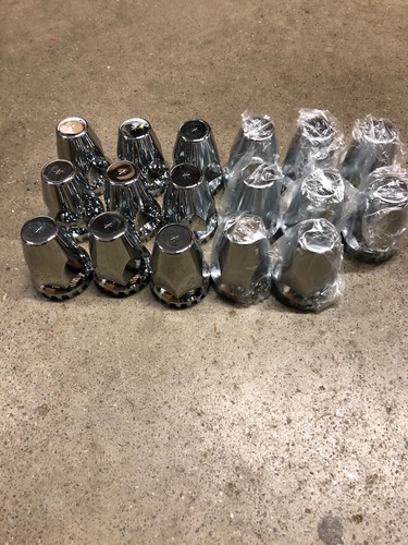 ROADMASTER CHROME REAR WHEEL AXLE THREADED LUG NUT COVERS CAP SET OF 17 ...