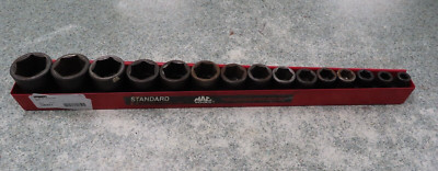 Mac Tools VP Series 15 PC 1/2'' DR SAE 6 PT Shallow Impact Socket Set 3 ...