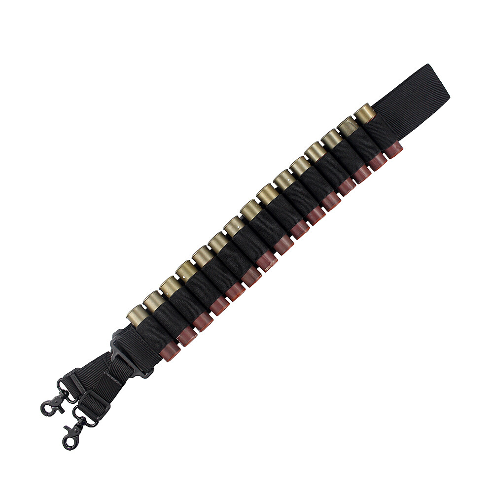 Tactical 2 Point Shotgun Sling 15 Rounds 12 GA Shell Ammo Bandolier ...