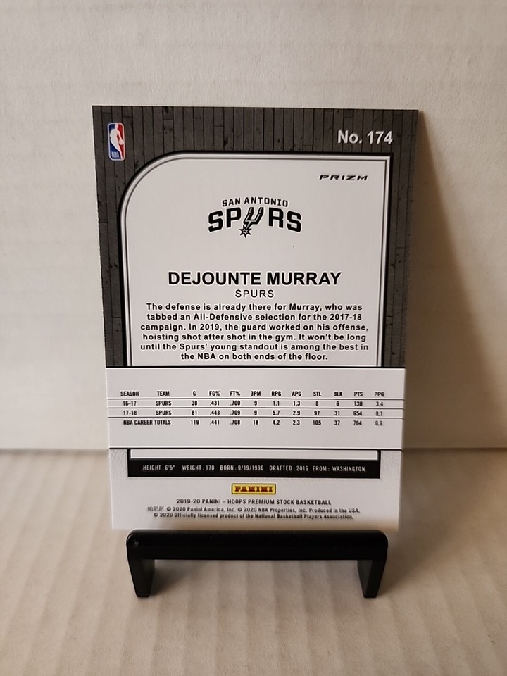 2019-20 NBA Hoops DeJounte Murray Silver Laser Prizm Parallel #174 Spurs | eBay