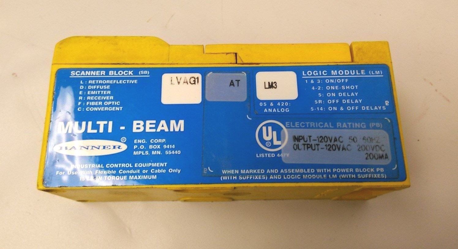 BANNER MULTI-BEAM LVAGI AT LM3 SCANNER BLOCK PHOTO SENSOR | eBay