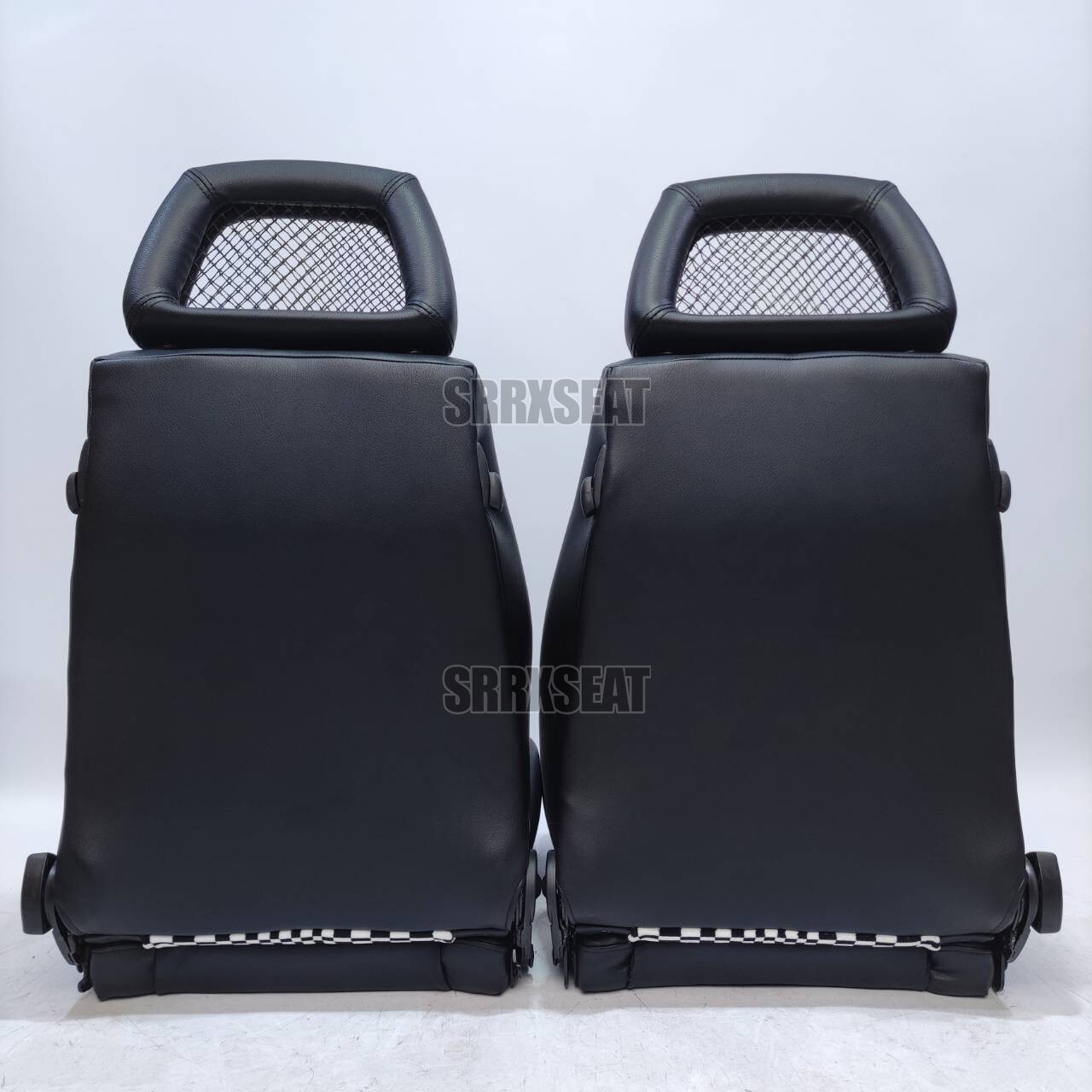Authentic Recaro LSC White Checkerboard Cross Trim | Leather | Rear ...