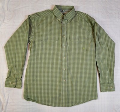 Ariat Pro Series Mens Shirt Green Plaid Long Sleeve Button Down Western ...