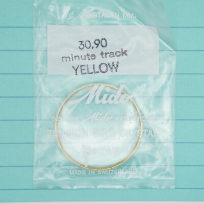 New Old Stock NOS Vintage Mido 30.9mm Minute Track Yellow Tension Ring ...