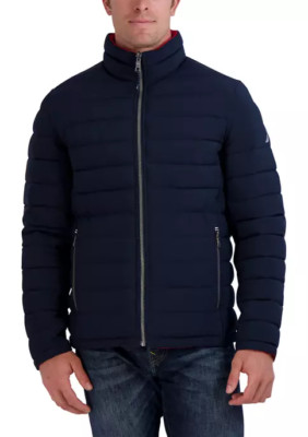 NAUTICA REVERSIBLE QUILTED Mens NAVY BLUE/Red Jacket Size XXL Full Zip ...