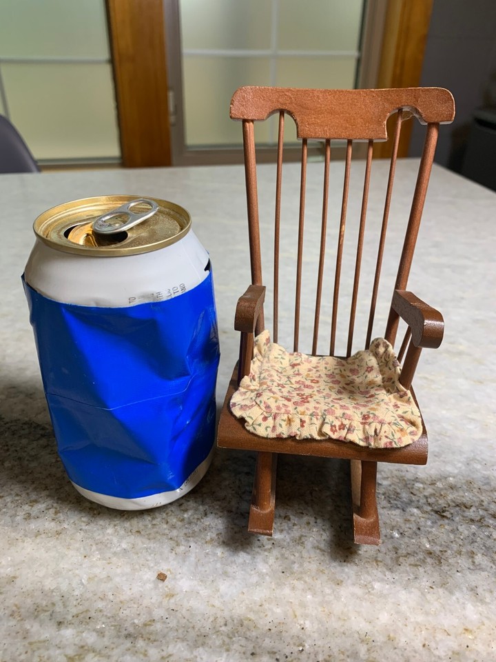 Vintage 1980s 1990s Woode Wooden Doll Bear Rocking Chair 6.5"T | eBay