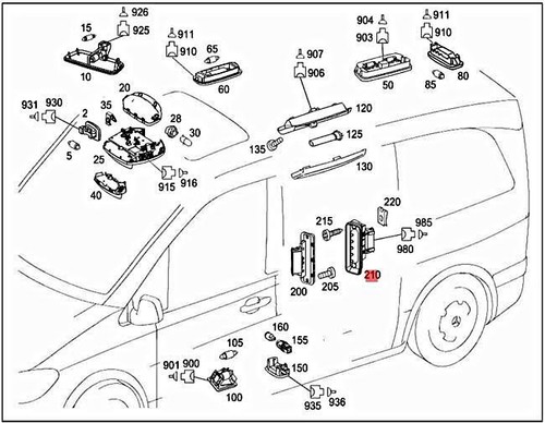 Genuine MERCEDES W639 VITO / MIXTO Box W639 Bus Contact switch ...