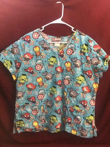 Marvel Scrub Top Baby Super Heroes Avengers Women's Size XL/XG | eBay