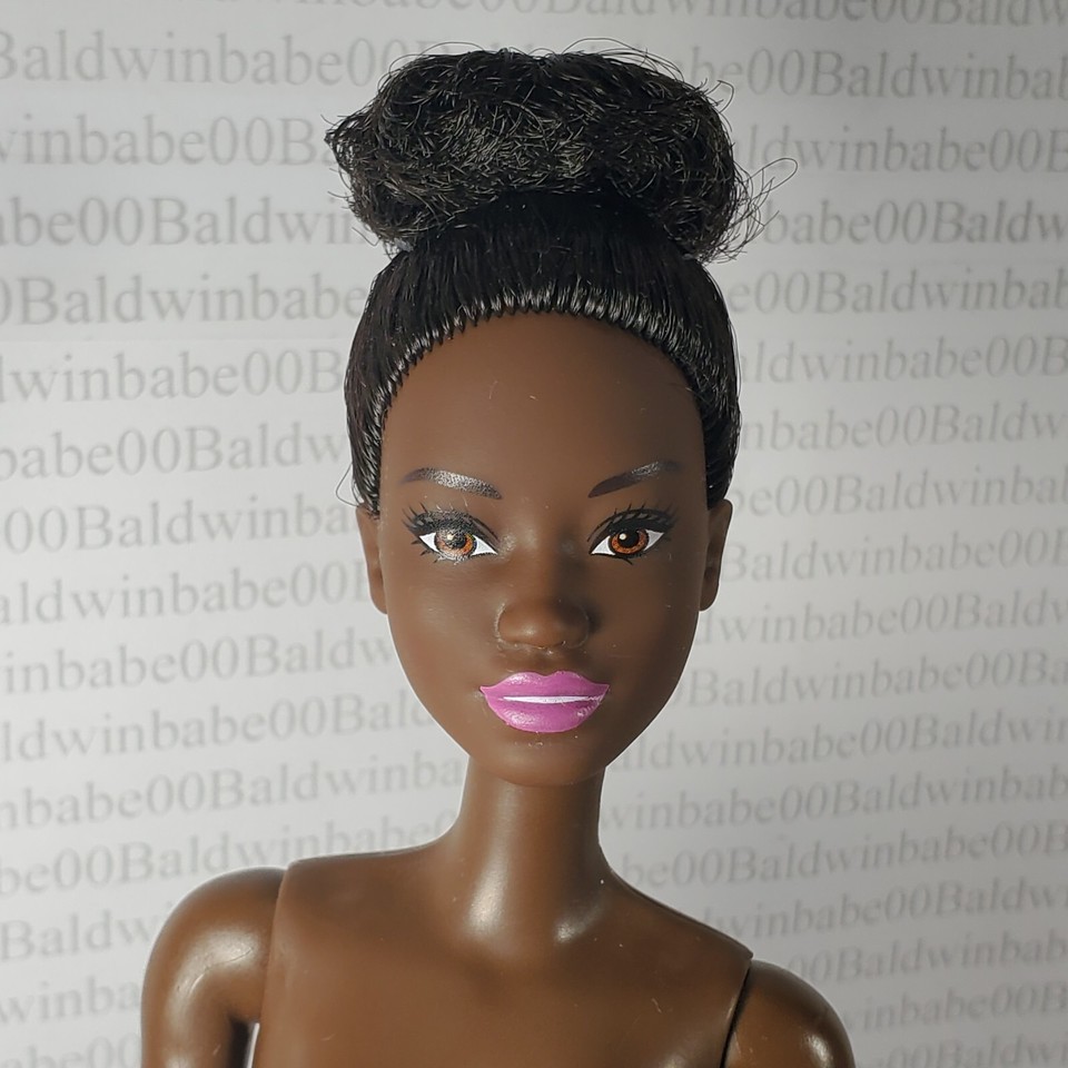 K73 ~ NUDE BARBIE WINTER SKATER KIM FACE ARTICULATED RAVEN UPDO AA DOLL ...