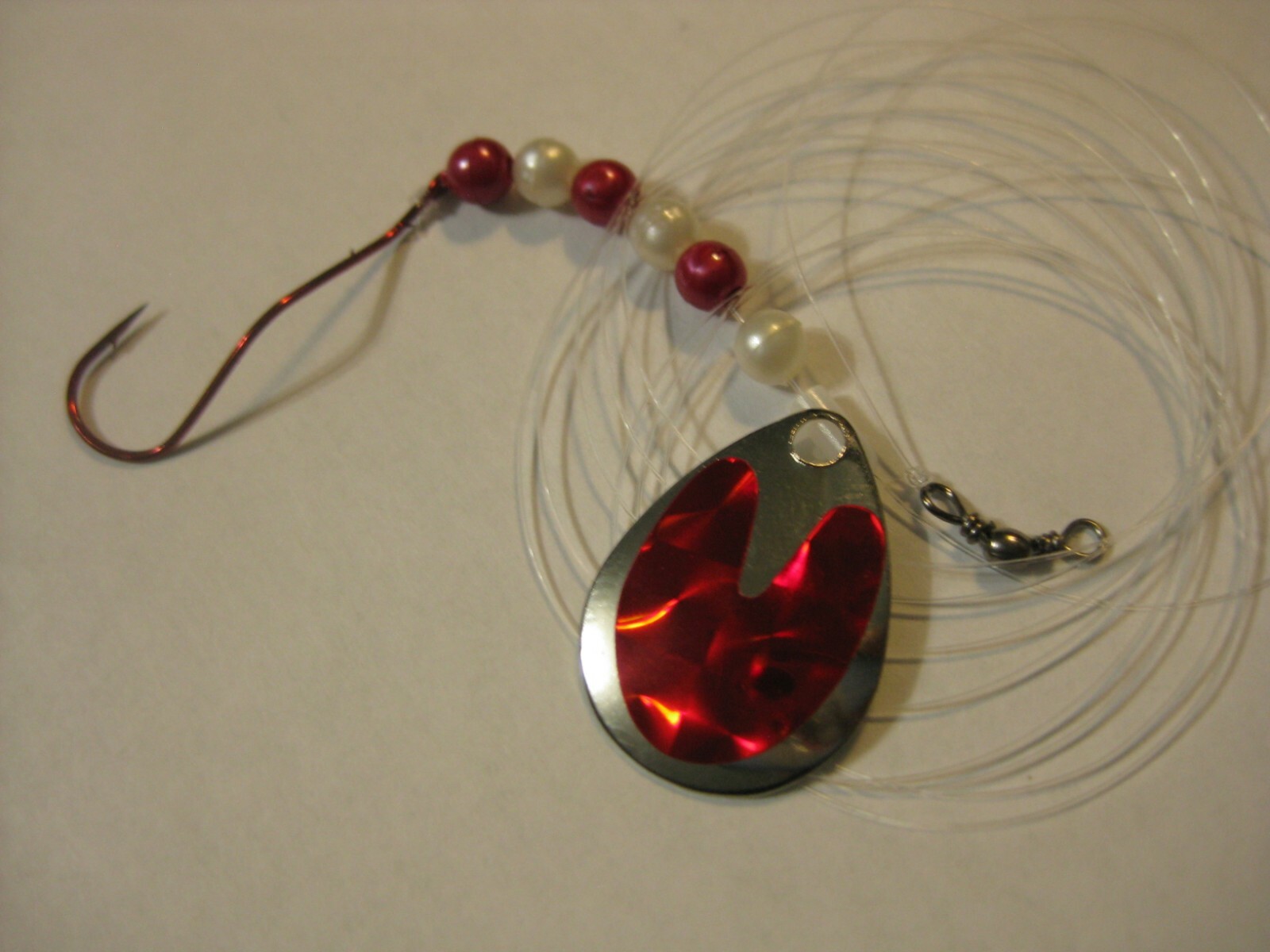 Walleye Red Slow Death Hook Spinner Blade Blades Rigs (Holographic Red ...