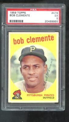 1959 Topps #478 Bob Clemente Roberto Clemente EX PSA 5 Graded Baseball ...