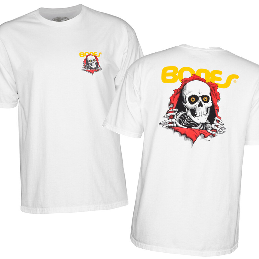 Bones Ripper Powell Peralta Brigade T-Shirt White Skull Skateboard S M ...
