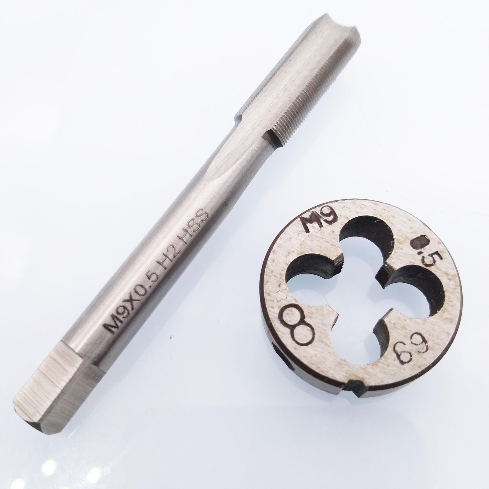 HSS M9 x 0.5mm Plug Tap & M9 x 0.5mm Die CNC Metric Taper Thread Right ...