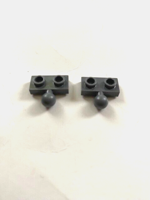 LEGO Parts: 1x2 Plate w/ Tow Ball, Dark Bluish Gray, Part # 14417 - Lot ...