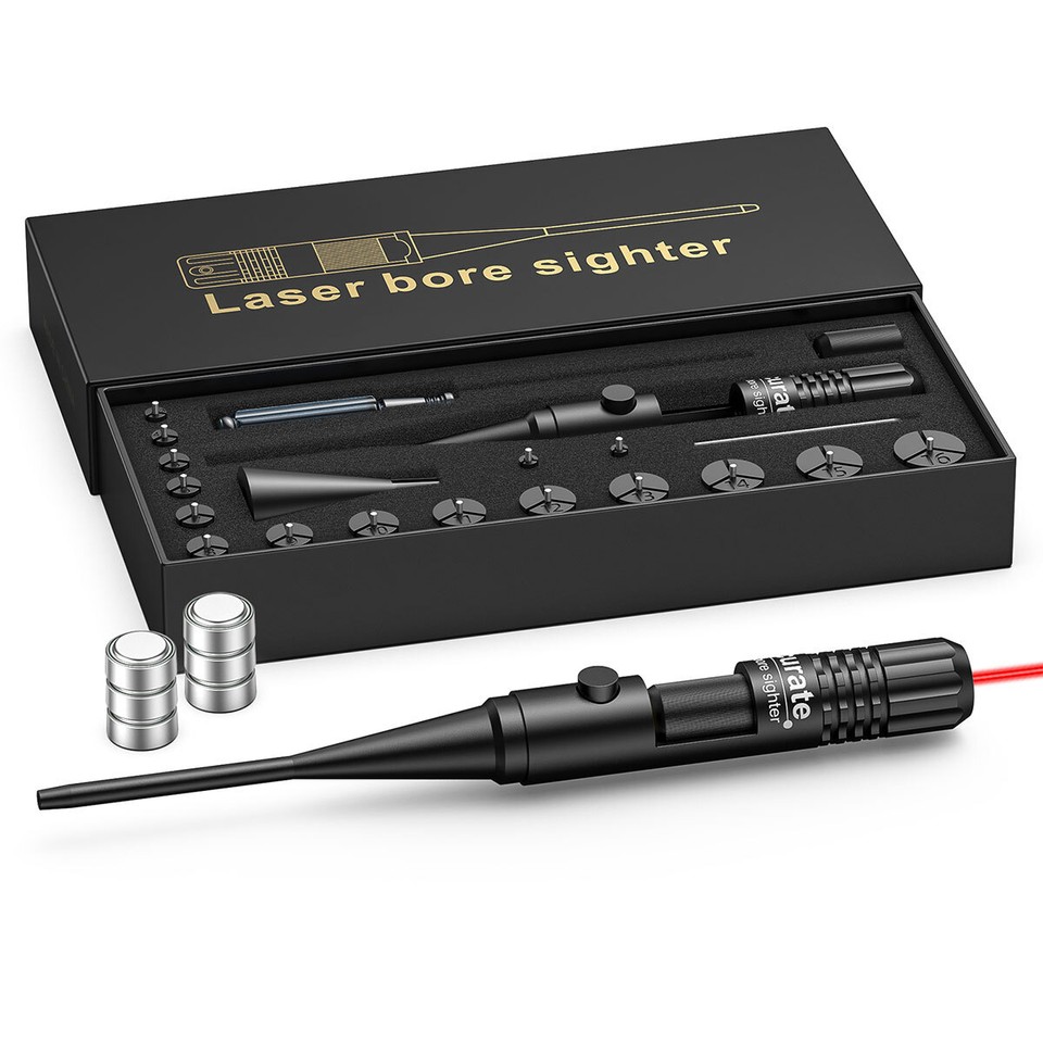 MidTen Red Laser Bore Sight Kit, Red Dot Bore Sighter, For .177 to 12GA ...