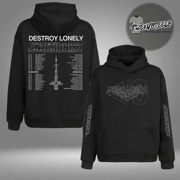Destroy Lonely Antagonist 2.0 Tour Merch Two Sided 3D Hoodie Full Size ...