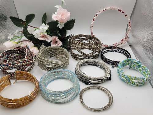 Necklace & Bracelet Memory Wire Seed Bead Braid 1 signed Stella & Dot ...