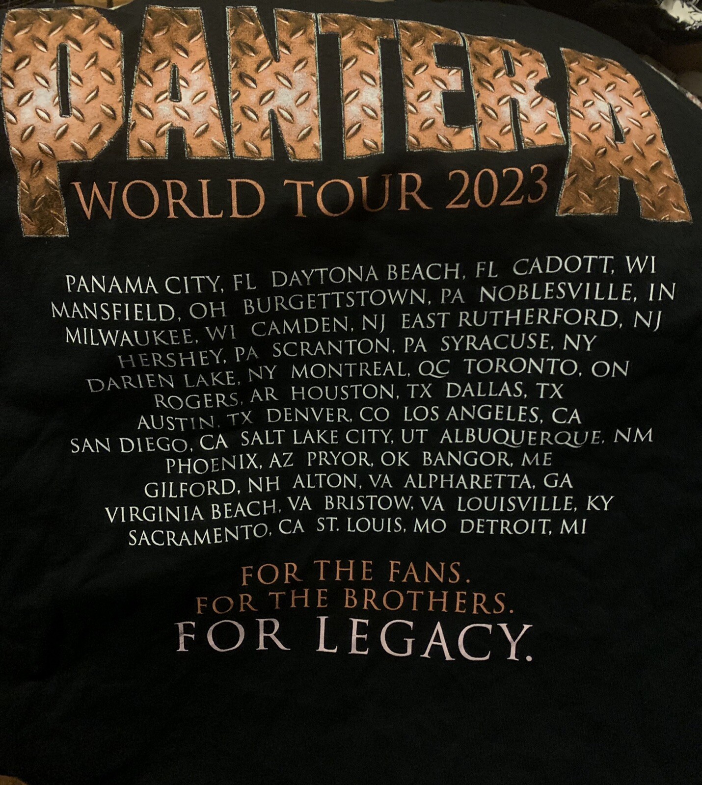 2023 Official Pantera Tour Shirt Dimebag Darrel Metallica Size 2XL XXL ...