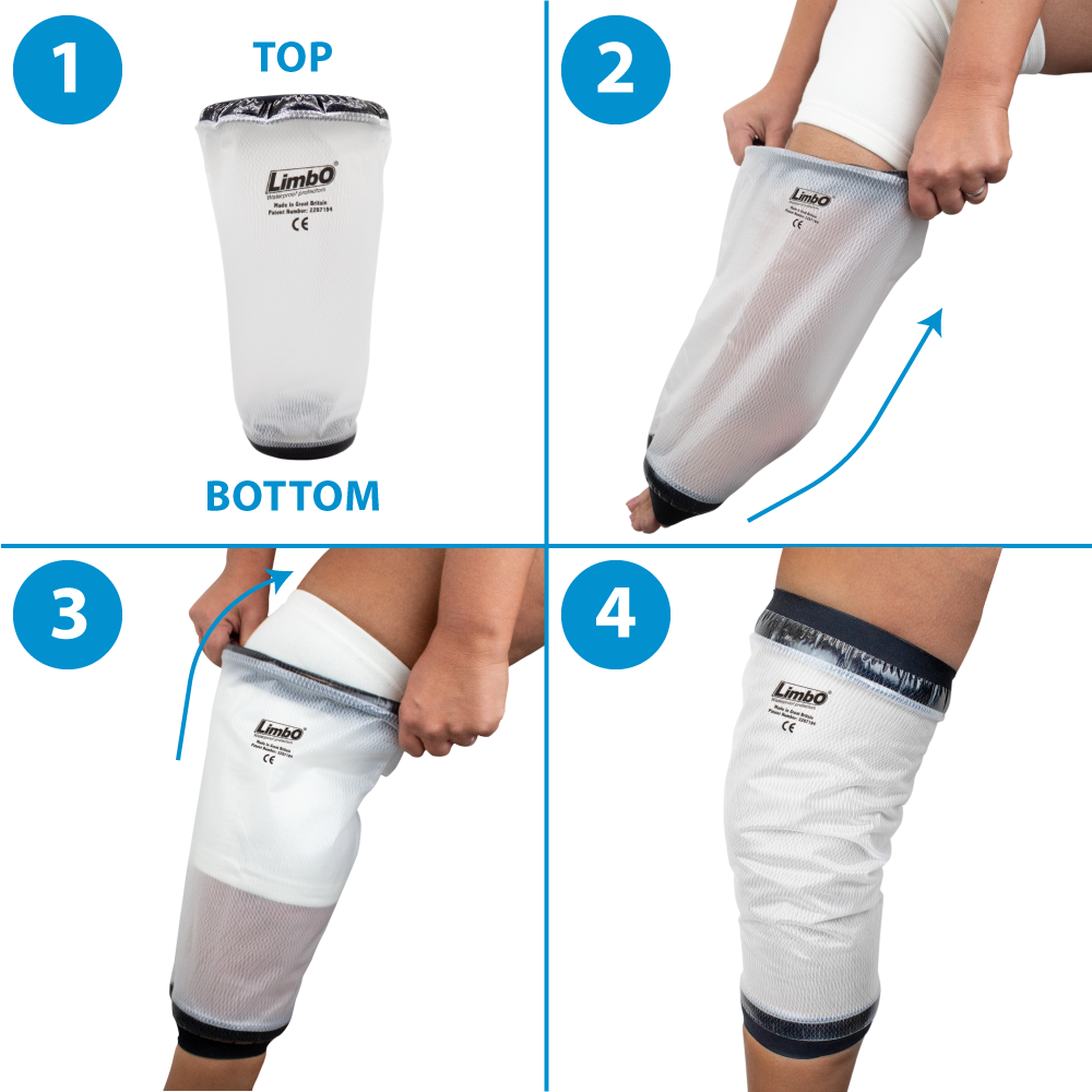 LimbO Waterproof Knee Protector for Dressings - Shower Cover | eBay UK
