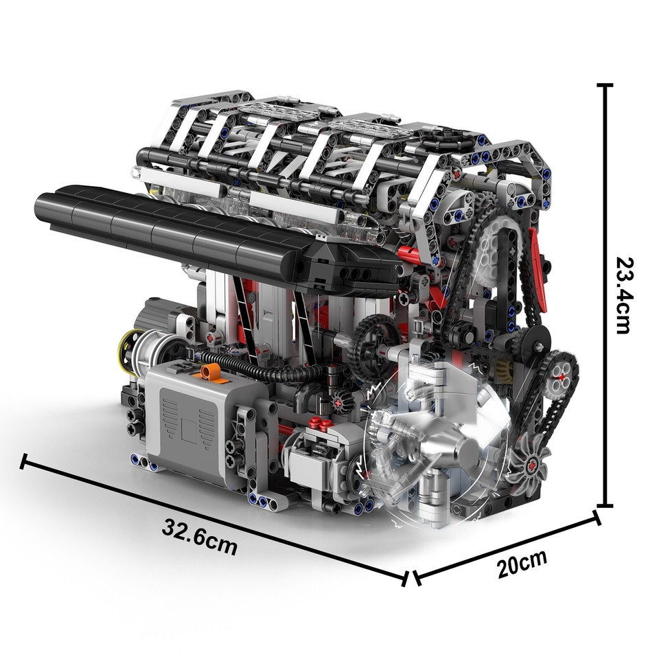 Mould King 10087 Motor 4 Cylinder Engine Model Building Block Toy ...