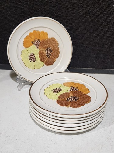SET OF 7- Denby Potpourri Honey SALAD Plates -Floral Pattern 8" | eBay