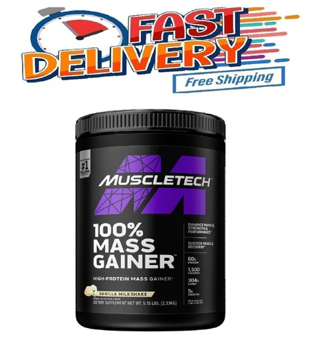 Muscletech Pro Series Mass Gainer, Vanilla, 60g Protein, 5lb, 80oz ...