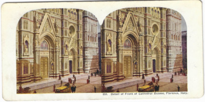 859 - Detail of Front of Cathedral Duomo, Florence, Italy, Color ...