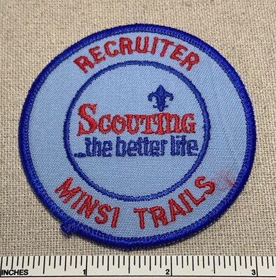 Vintage MINSI TRAILS COUNCIL Boy Scout Recruiter PATCH BSA Badge ...