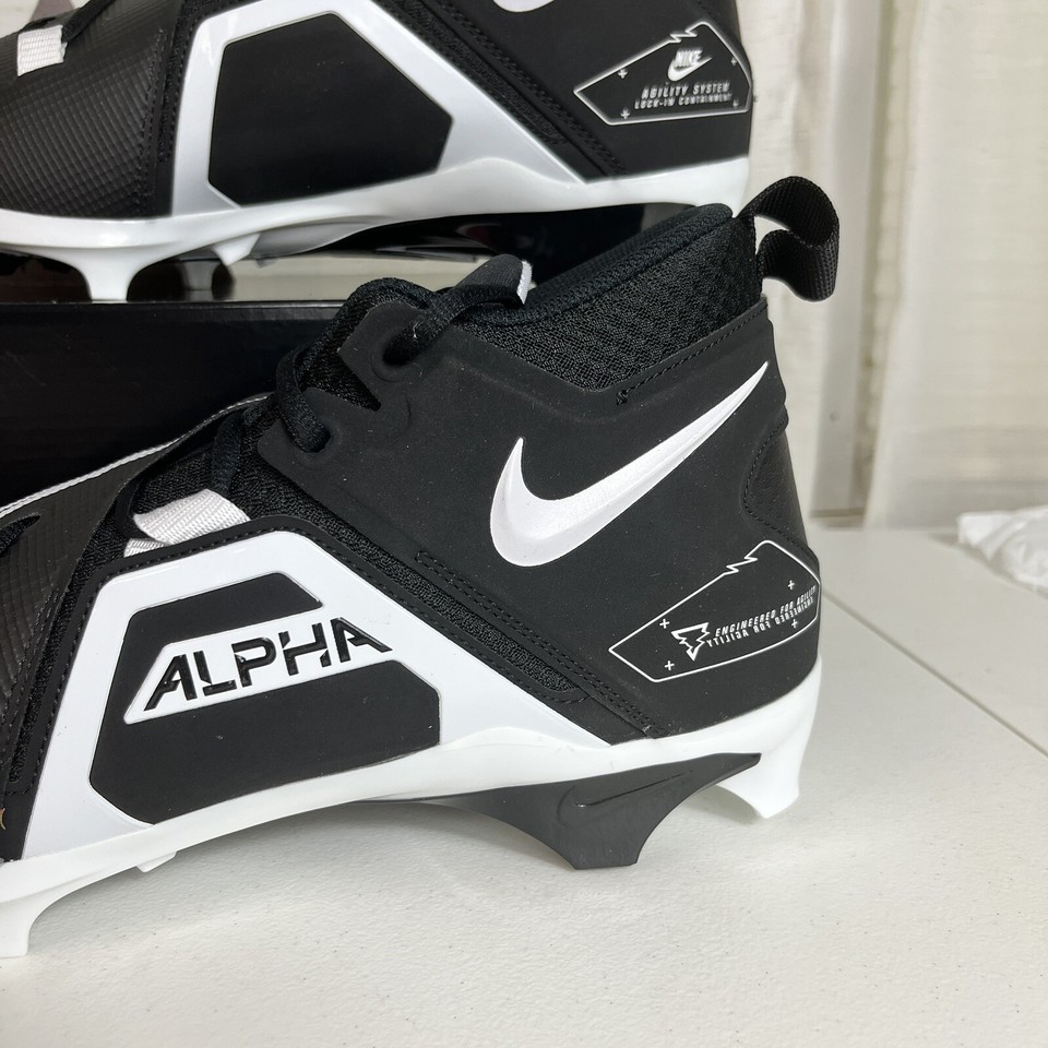 Nike Alpha Menace Pro 3 Black White Football Cleats CT6649-001 Men Size ...