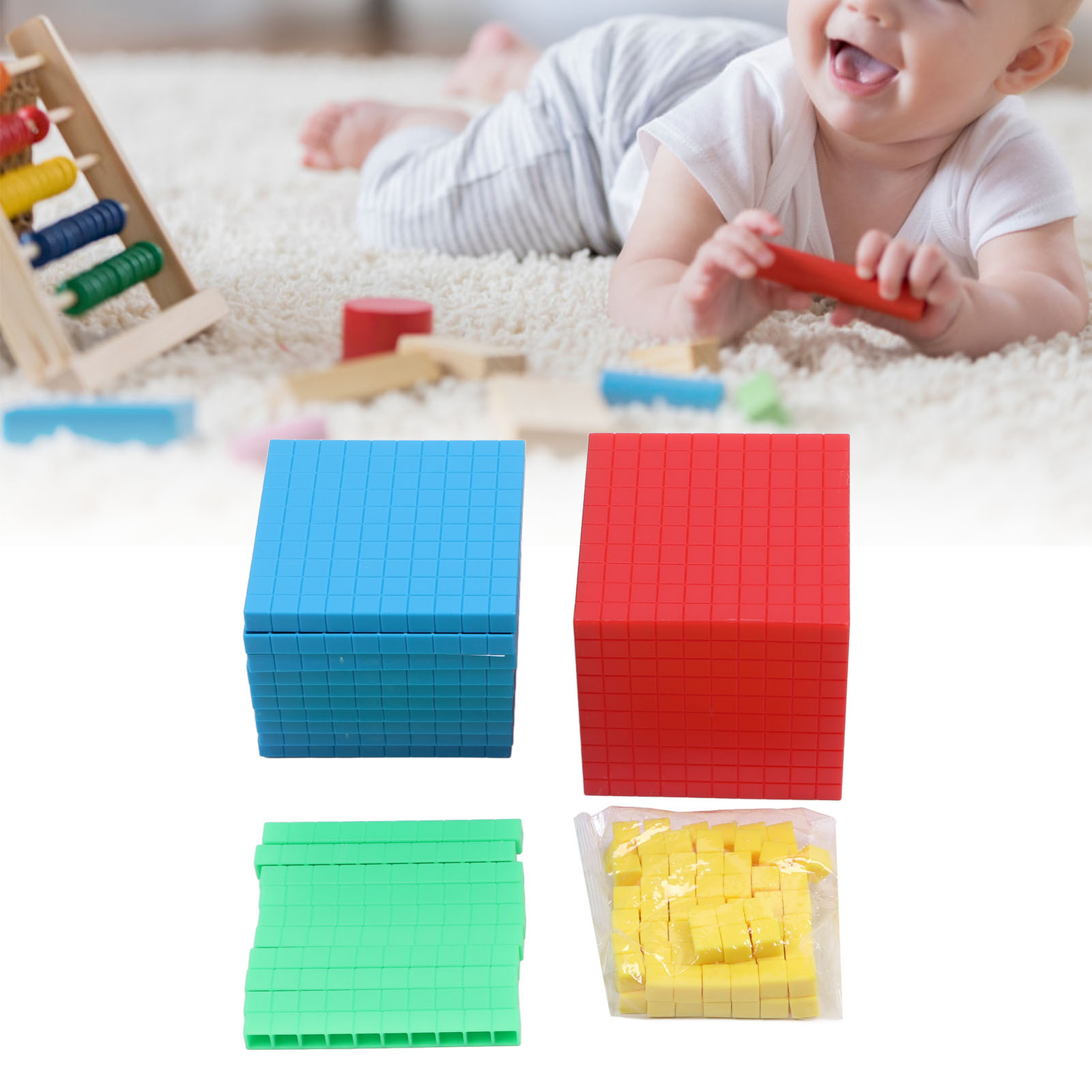Base Ten Blocks Set For Kids Math Interactive Hands On Base Ten Blocks ...