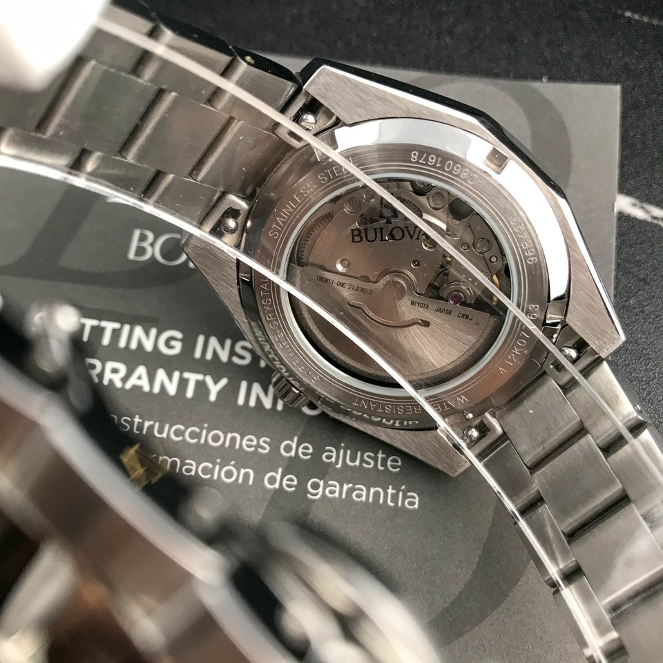 Bulova 96B429 Men's Surveyor Automatic Green Dial Stainless Steel Watch ...