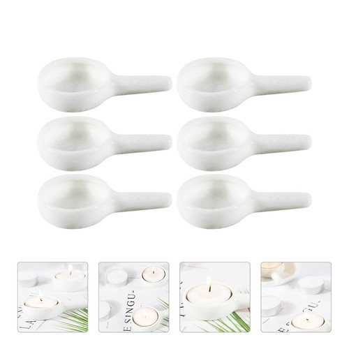 6 Pcs Ceramic Candle Holder Essential Oil Burner Tray Aromatherapy ...