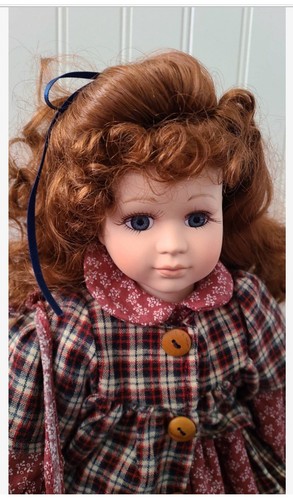 Tender Heart Treasures Collection Porcelain Doll Rebecca Bonnet Bear ...