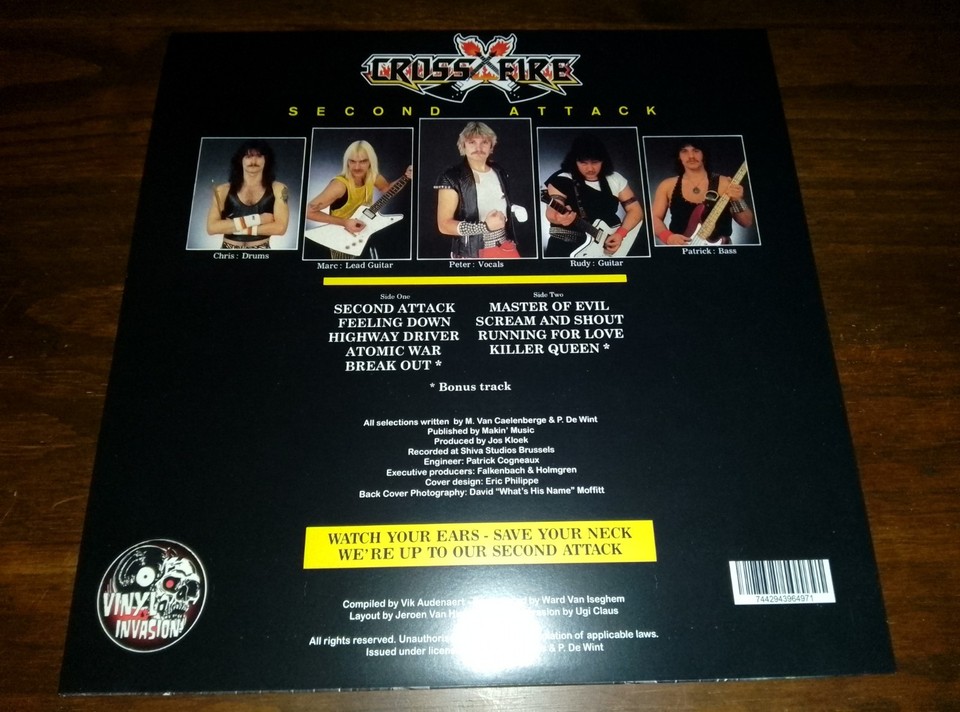 CROSSFIRE – Second Attack – LP – Yellow Vinyl –Ostrogoth – Exciter ...
