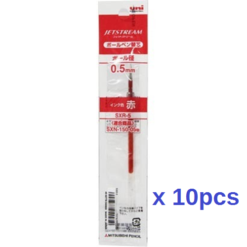MITSUBISHI UNI SXR-5 Jetstream Refill 0.5mm Red ink For Single Pen#10 ...