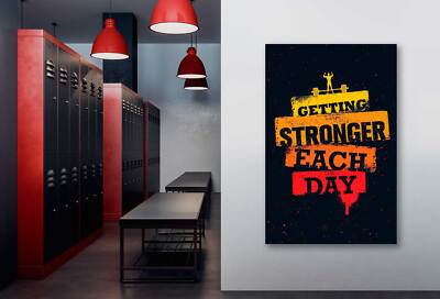 Getting Stronger Each Day Colorful Quote Design Plastic Poster Ready to ...