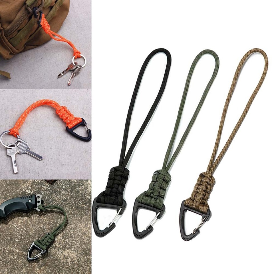 USA Paracord Survival Keychain Lanyard Key Ring Triangle Buckle ...